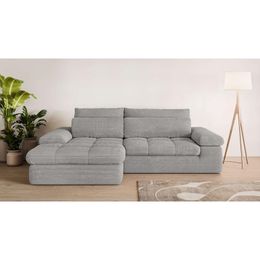Home Affaire Ecksofa &raquo;ALVERIE mit Recamiere, moderne Steppung, Ma&szlig;e: B/T/H 274/203/106 cm&laquo; L-Form mit Wellenunterfederung, mit 4 R&uuml;ckenkissen, 
