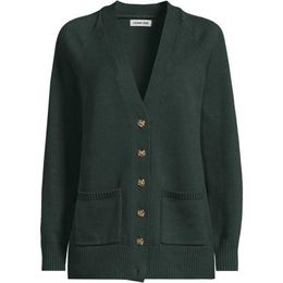 LANDS' END Relaxter V-Cardigan DRIFTER f&uuml;r Damen, Damen, size: regular, Gr&uuml;n, Baumwolle, by Lands' End