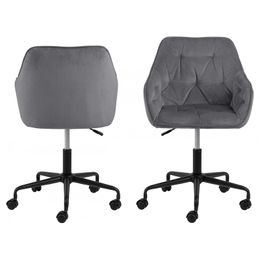 ACTONA GROUP Schreibtischstuhl () Drehstuhl, dunkelgrau, Fu&szlig; schwarz, Bremsrollen, Dreh und Kipp grau 100% Polyester B/H/T: 59cm x 88,5cm x 58,5cm, 