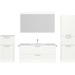 Nobilia Badm&ouml;bel-Set &raquo;Tolvina&laquo; vormontiert, mit Soft-Close, 4 Stk. tlg. wei&szlig; B/H/T: 230cmcm x 169cmcm x 48,7cmcm, Griffe edelstahlfarbig