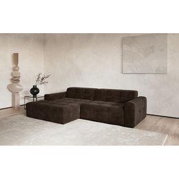 COTTA Ecksofa &raquo;Sento L-Form, B:280 cm, Chenille-Struktur, XXL Recamiere B: 133cm&laquo; modernes cubisches Sofa, hochwertige Steppung, bequemer Sitzkomfort 