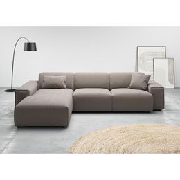 Home Affaire Ecksofa &raquo;Glimminge auch in Breitcord, Feincord, Boucl&eacute; + Easy care-Bezug&laquo; L-Form, Breite 294, Zierkissen grau B/H/T: 294cm x 71cm x 191cm