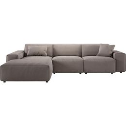 Home Affaire Ecksofa &raquo;Glimminge auch in Breitcord, Feincord, Boucl&eacute; + Easy care-Bezug&laquo; L-Form, Breite 294, Zierkissen grau B/H/T: 294cm x 71cm x 191cm