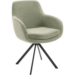 Musterring Esszimmerstuhl &raquo;Tavia&laquo; (Set) 2 Stk.Stativgestell Eisen schwarz, Drehfunktion optional, diverse Farben gr&uuml;n B/H/T: 62cm x 86cm x 66cm, 2 Stk., Chenille