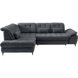Home Affaire Ecksofa &raquo;Lazio modern und bequem, schmale Armlehnen, tolle Detailverarbeitung&laquo; grau 100% Polyester B/H/T: 288cm x 216cm, Microfaser, 