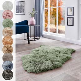 LUXOR living Fellteppich &raquo;Schaffell Namika&laquo; fellf&ouml;rmig 50 mm H&ouml;he echtes Lammfell, weich & flauschig, gro&szlig;e Farbauswahl, in 2 Gr&ouml;&szlig;en gr&uuml;n Lammfell B :