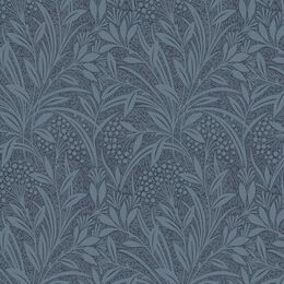 Laura Ashley Vliestapete &raquo;Barley&laquo; gemustert FSC zertifiziert, mit lebhaftem Druck, 10 Meter L&auml;nge blau Vlies B/L: 0,52m x 10m, Rollen: 1