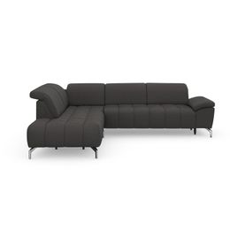 Sit & More sit&more Ecksofa &raquo;Cool L-Form&laquo; wahlweise mit Kopfteilverstellung und Vorziehsitz, motorisch grau B/H/T: 272cm x 79cm x 220cm, Luxus-Microfaser 