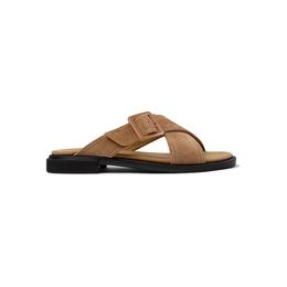 Camper Leder-Pantoletten "Edy" in Hellbraun - 51% | Gr&ouml;&szlig;e 37 | Damen-pantoletten