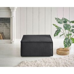 OTTO home Hocker &raquo;SHERWOOD Cord XXL-Hocker f&uuml;r Loveseat&laquo; Hocker quadratisch, ideale Erg&auml;nzung zum Loveseat SHERWOOD schwarz 100% Polyester B/H/T: 80cm