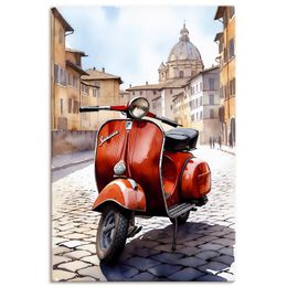 Artland Wandbild &raquo;Roter Motorroller in Italien&laquo; 1 Stk. tlg. als Alubild, Leinwandbild, Poster, Wandaufkleber in verschied. Gr&ouml;&szlig;en beige B/H/T: 20cm x 30cm, 