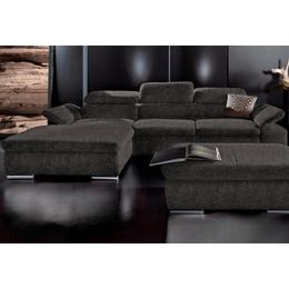 Sit & More sit&more Ecksofa &raquo;Alcudia L-Form&laquo; wahlweise mit Schlaffunktion schwarz Struktur;Luxus-Kunstleder;Primabelle -Microfaser B/H/T: 286cm x 73cm x 174cm, 