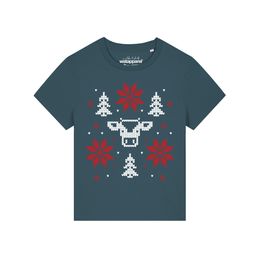 Watapparel Shirt 'Christmas With Love' female size L Petrol / Red / White