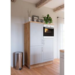 Optifit K&uuml;che &raquo;Ahus, Hochschrankmodul&laquo; Breite 120 cm,wahlweise mit E-Ger&auml;ten,Soft-Close-Funktion grau B/H/T: 120cm x 180,4cm x 60cm, ohne E-Ger&auml;te