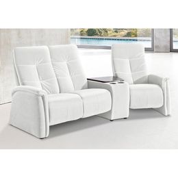 exxpo - sofa fashion 3-Sitzer &raquo;Tivoli, Kinosofa mit Tischablage & Stauraumfach, man. Relaxfunktion&laquo; mit Relaxfunktion wei&szlig; Softlux -Kunstleder;