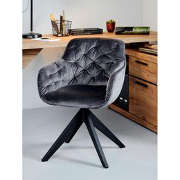 Jahnke Schalenstuhl &raquo;KENSINGTON TWIST LOCK&laquo; (Set) 1 Stk.Twistlock - dreht sich in Ausgangsposition zur&uuml;ck schwarz Polyester B/H/T: 57,5cm x 80,5cm x 59,5cm, 