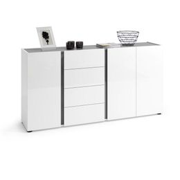 Home Affaire Sideboard &raquo;Atrium&laquo; 1 Stk. tlg. wei&szlig; Holzwerkstoff B/H/T: 180cm x 92cm x 40cm, 4 Stk., 3 Stk.