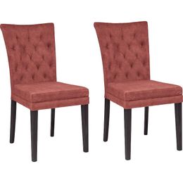 Home Affaire 4-Fu&szlig;stuhl &raquo;Colorado&laquo; (Set) 2 Stk.Beine aus Buche, wengefarben lackiert, Im 2er, 4er oder 6er-Set rot Polyester B/H/T: 46cm x 94,5cm x 