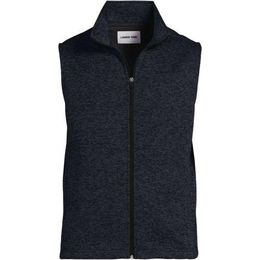 LANDS' END Unisex Strickfleece-Weste mit Rei&szlig;verschluss, Herren, size: regular, Schwarz, Polyester, by Lands' End