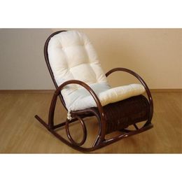 Home Affaire Schaukelstuhl () braun Rattan B/H/T: 60cm x 100cm x 116cm,mit Kissen