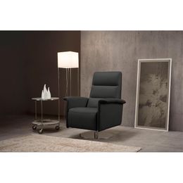 Egoitaliano Sessel &raquo;Kelly Designsessel, Clubsessel & Relaxsessel, bequem, zeitlos elegant&laquo; drehbar, manuelle Relaxfunktion mit Push-Back-Mechanismus schwarz Leder