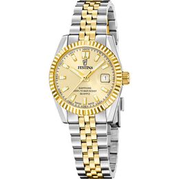 Festina Damen Quarzuhr &raquo;Classic Steel&laquo; Armbanduhr, Damenuhr, Swiss Made, Edelstahlarmband, analog, Tag Einheitsgr&ouml;&szlig;e