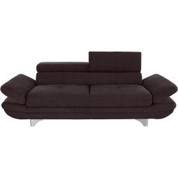 COTTA 3-Sitzer &raquo;Enterprise&laquo; Big-Sofa, mit Armteilverstellung & Kopfteilverstellung braun Struktur (100% Polyester );Chenille (90% Polyester; 10% 