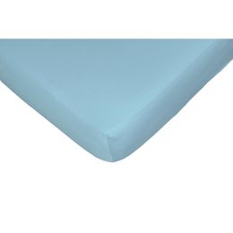 CASATEX Spannbettlaken &raquo;Jerry&laquo; komfortables &Uuml;berziehen durch hohe Elastizit&auml;t blau Jersey, Obermaterial: 100% Baumwolle 1 Stk., Jersey, 90-100x190-200