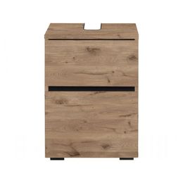 Home Affaire Waschbeckenunterschrank &raquo;Wisla&laquo; Siphonausschnitt, Breite 40 cm, H&ouml;he 55 cm braun Holzwerkstoff Wiking Eiche, B/H/T: 40cm x 55cm x 35cm, 