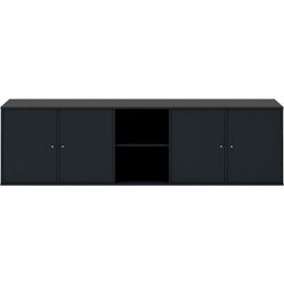 Sideboard &raquo;Mistral, Hochwertig Schrank, h&auml;ngend/stehend montierbar&laquo; mit T&uuml;ren, B: 220 cm, anpassungsbar Designm&ouml;bel schwarz B/H/T: 220cm x 61cm x 42cm