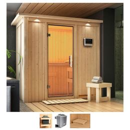 Karibu Sauna &raquo;Vada&laquo; Set, Ofen 9 KW externe Strg easy beige Saunaofen, externe Steuerung, 9 kW