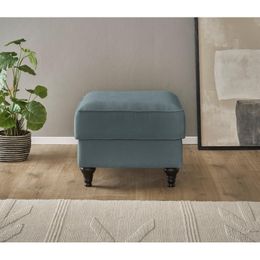 OTTO home Hocker &raquo;Westminster mit hochwertigem Microfaserbezug&laquo; Passend zur Serie WESTMINSTER, Federkern-Polsterung, gedrechselter Fu&szlig; grau 92% 