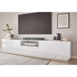 Home Affaire Lowboard &raquo;ALIEN- TV-Board, mit 4 T&uuml;ren, 1 Schublade und 1 offenes Fach&laquo; TV-Kommode Breite ca. 220 cm "Made in Italy" wei&szlig; B/H/T: 220cm x 
