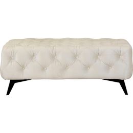 Home Affaire Polsterhocker &raquo;Amaury&laquo; Chesterfield-Optik, Breite 120cm, Fu&szlig;farbe w&auml;hlbar beige Struktur (100% Polyester9;Samtoptik (100% Polyester) B/H/