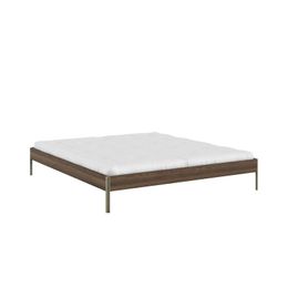 Karup Design Bettgestell &raquo;CORE BED Bodenbett, Holzrahmen, Futonbett, Jugendbett, Holzbett&laquo; Massivholzbett mit Lattenrost, Kiefer massiv, Doppelbett ohne Kopfteil 
