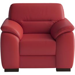 Sit & More sit&more Sessel &raquo;Montego&laquo; mit Federkern rot NaturLEDER , B/H/T: 106cm x 88cm x 90cm