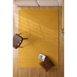 Wecon Home Teppich &raquo;Castello ONE&laquo; rechteckig 7 mm H&ouml;he Schurwolle, Kurzflor mit Hoch-Tief-Effekt, Wohnzimmer, Streifenmuster Schurwolle B : 140cm 1 