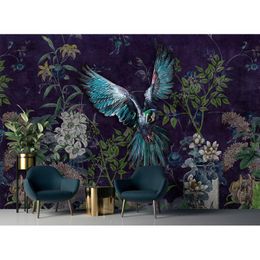 Livingwalls living walls Fototapete &raquo;Walls by Patel Tropical Hero&laquo; glatt Vlies, Wand lila Vlies B/L: 4m x 2,7m