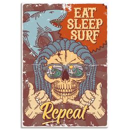 Artland Wandbild &raquo;Essen Schlafen Surfen&laquo; 1 Stk. tlg. als Alubild, Leinwandbild, Poster, Wandaufkleber in verschied. Gr&ouml;&szlig;en bunt B/H/T: 90cm x 130cm, 