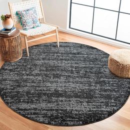 Sanat Teppich &raquo;Oslo, auch als L&auml;ufer und in Rund&laquo; rund 10 mm H&ouml;he meliert robuster Kurzflor, Wohnzimmer, Schlafzimmer, auch als L&auml;ufer schwarz Kunstfaser &Oslash; 