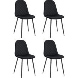 Hela Schalenstuhl &raquo;MIRA, Esszimmerstuhl, Stuhl, 4-Fu&szlig; Stuh&laquo; (Set) 4 Stk.1, 2 oder 4 St&uuml;ck, Schalenstuhl mit Steppung, K&uuml;chenstuhl schwarz B/H/T: 44cm 