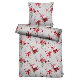 Apelt Bettw&auml;sche &raquo;Hanami&laquo; 2 Stk. Bl&uuml;tenzweig grau Satin (Bio-Baumwolle), Obermaterial: 100% Baumwolle B/L: 135cm, 1 Stk., 1 Stk., Satin (Bio-Baumwolle
