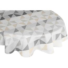 WIRTH Tischdecke &raquo;BERLARE&laquo; grau Baumwolle, Polyester B/L: 130cm x 190cm, 1 Stk., oval