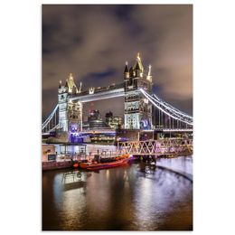 Artland Wandbild &raquo;LONDON Tower Bridge im Abendlicht&laquo; London 1 Stk. tlg. als Alubild, Leinwandbild, Poster, Wandaufkleber in verschied. Gr&ouml;&szlig;en bunt Alu Dibond 