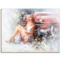 Artland Leinwandbild &raquo;Entspannen&laquo; Frau 1 Stk. tlg. auf Holzrahmen gespannt beige Leinwand B/H/T: 60cm x 45cm, Leinwandbild Frau Querformat, 1 Stk.