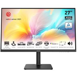 MSI LED-Monitor &raquo;Modern MD272QXP&laquo; 69 cm/27 &prime;&prime; 2560 x 1440 px WQHD 1 Reaktionszeit 100 Hz h&ouml;henverstellbar, 3 Jahre Herstellergarantie, USB-C schwarz 
