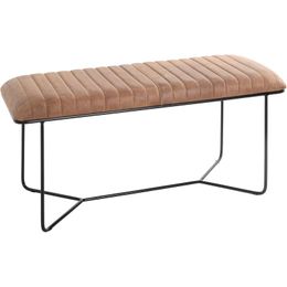 HAKU Hockerbank &raquo;Flurbank, Garderobenbank, Sitzbank&laquo; rechteckig - aus Leder Braun - B/T/H 100/38/48 cm schwarz B/H/T: 100cm x 48cm x 38cm, Leder