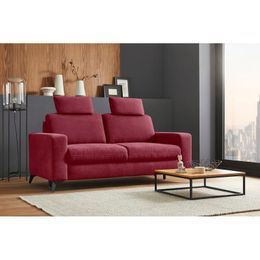 Home Affaire 2,5-Sitzer &raquo;Lolland&laquo; mit Federkern, auch mit abwischbarem Bezug rot Struktur impr&auml;gniert - feucht abwischbar (100% Polyester);Struktur 