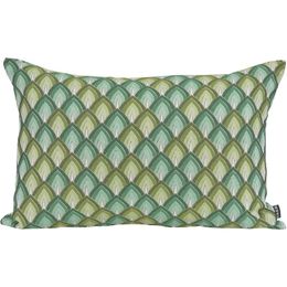HOCK Dekokissen &raquo;Marta&laquo; Sofakissen inkl. F&uuml;llung, 50x50cm, Dekokissen, F&auml;cher-Muster gr&uuml;n Obermaterial: 100% Polyester. F&uuml;llung: 100% Polyester B/L: 60cm x
