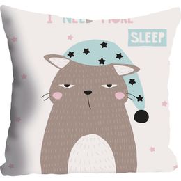 queence Dekokissen &raquo;&raquo;More sleep&laquo;&laquo; Kissenh&uuml;lle ohne F&uuml;llung, 1 St&uuml;ck bunt Polyester B/L: 40cm x 40cm, 1 Stk.